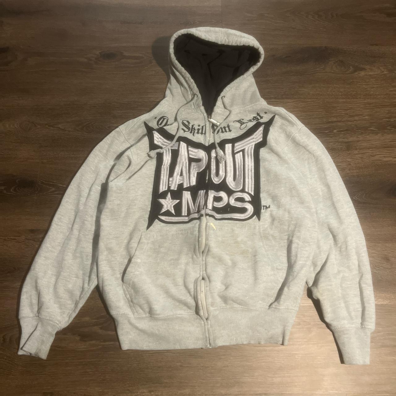 Vintage y2k grunge tapout MPS zip up hoodie, Size L-... - Depop