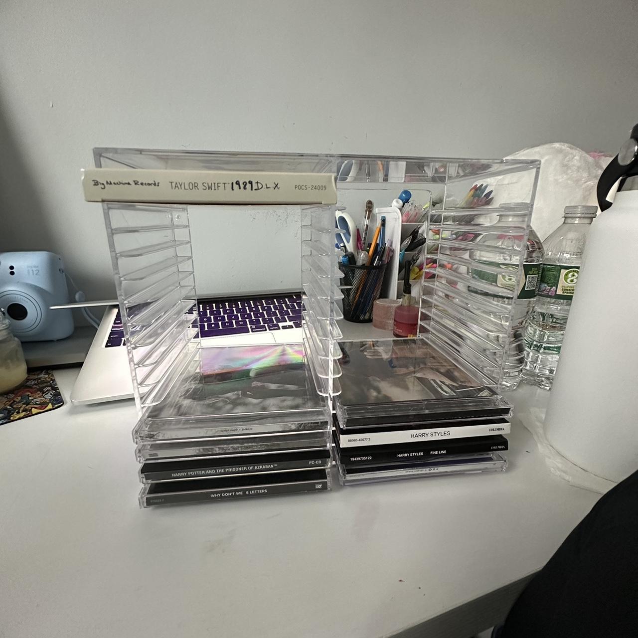 clear plastic cd organizer (excluding CDs) - holds... - Depop