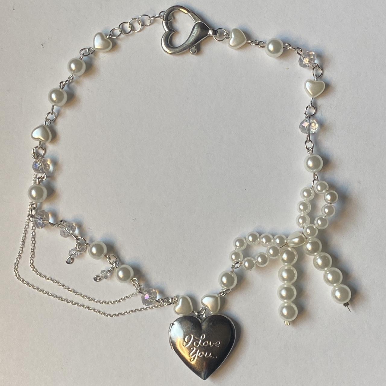 Coquette Locket Necklace 🤍🦢 (Adjustable) Made with... - Depop