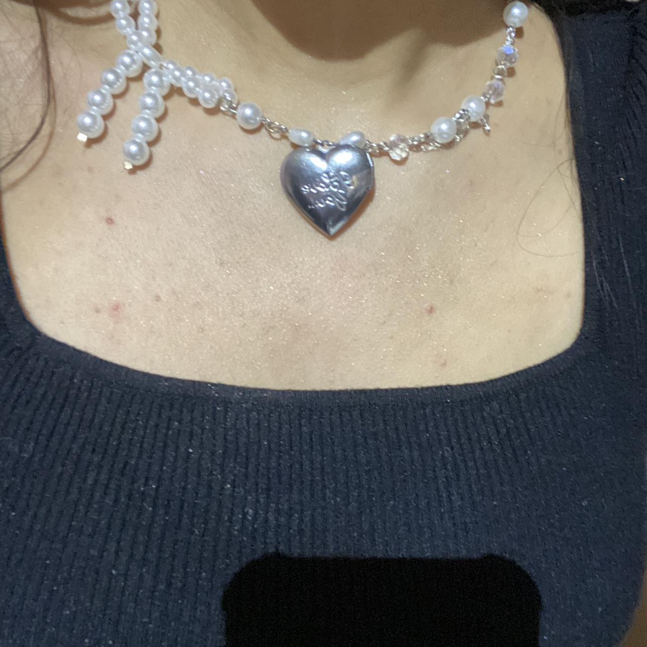 Coquette Locket Necklace 🤍🦢 (Adjustable) Made with... - Depop
