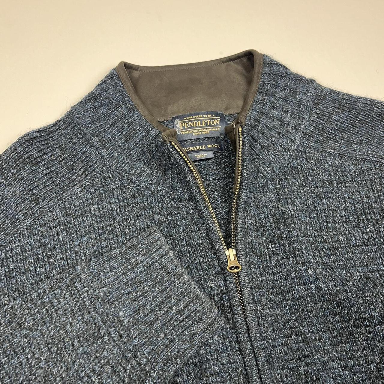 Pendleton Shetland Washable Wool Full Zip Sweater XL... - Depop