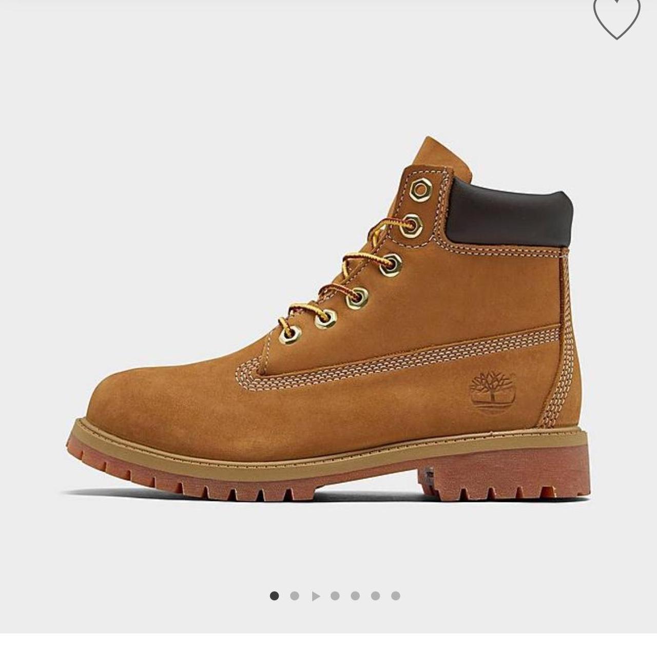 wheat timberlands 6.5 in kids so equal to a size 8... - Depop