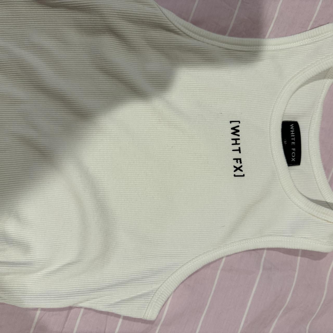 white fox tank top, size M - Depop