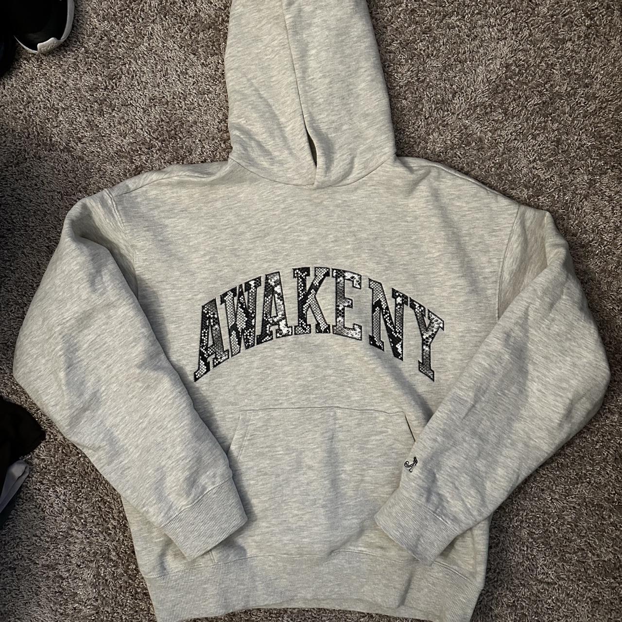 Awake NY Python Appliqué Hoodie Grey, size M Worn... | Depop