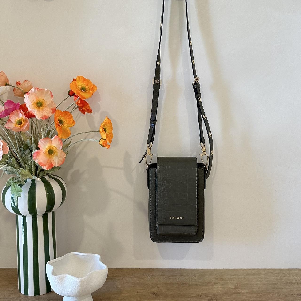 Sans Beast Vegan Leather Cross Body Bag Sage/khaki... - Depop