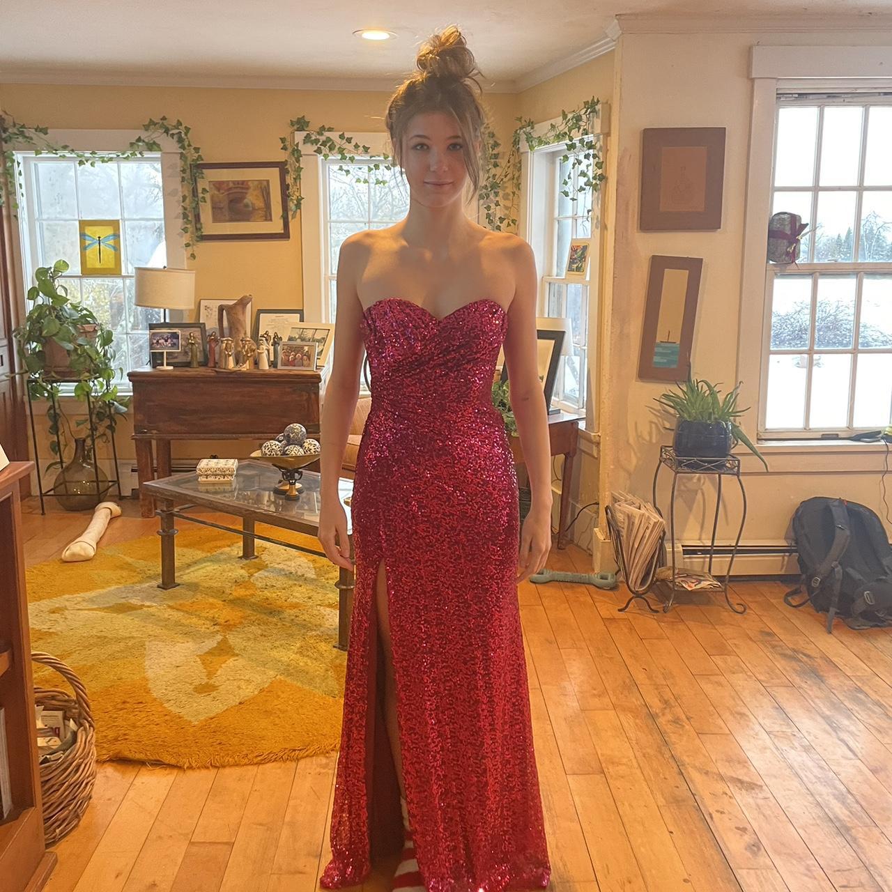 Sparkly hot pink Jessica rabbit type prom dress.... - Depop