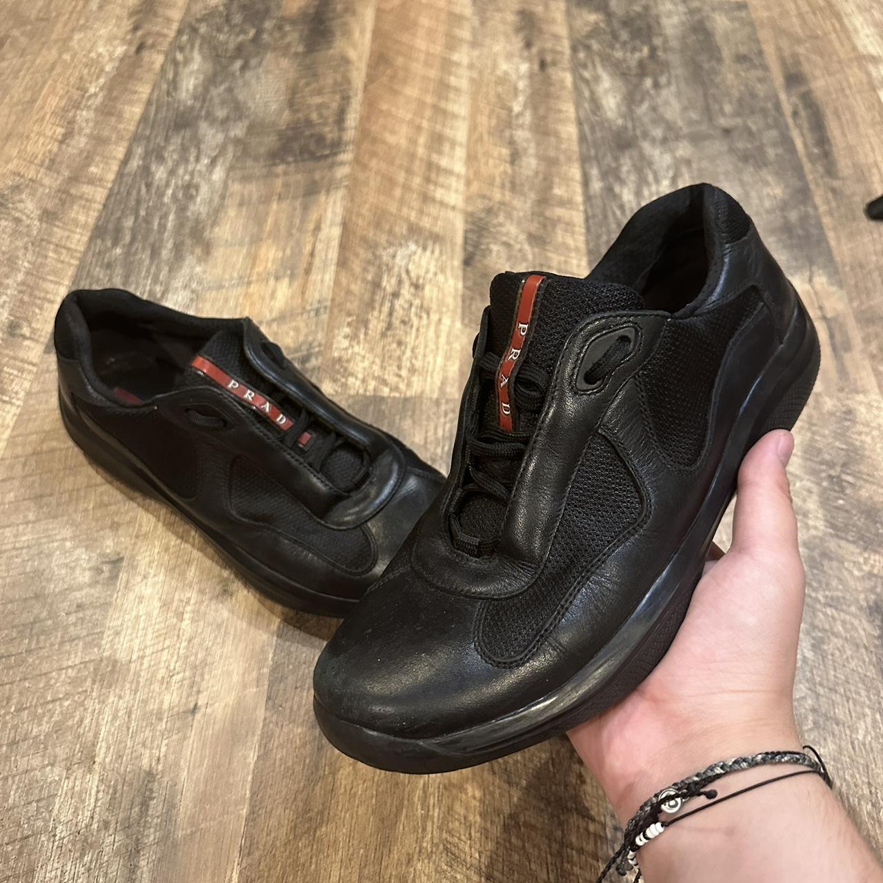 Prada America’s Cup All Black Sneakers Designer... - Depop