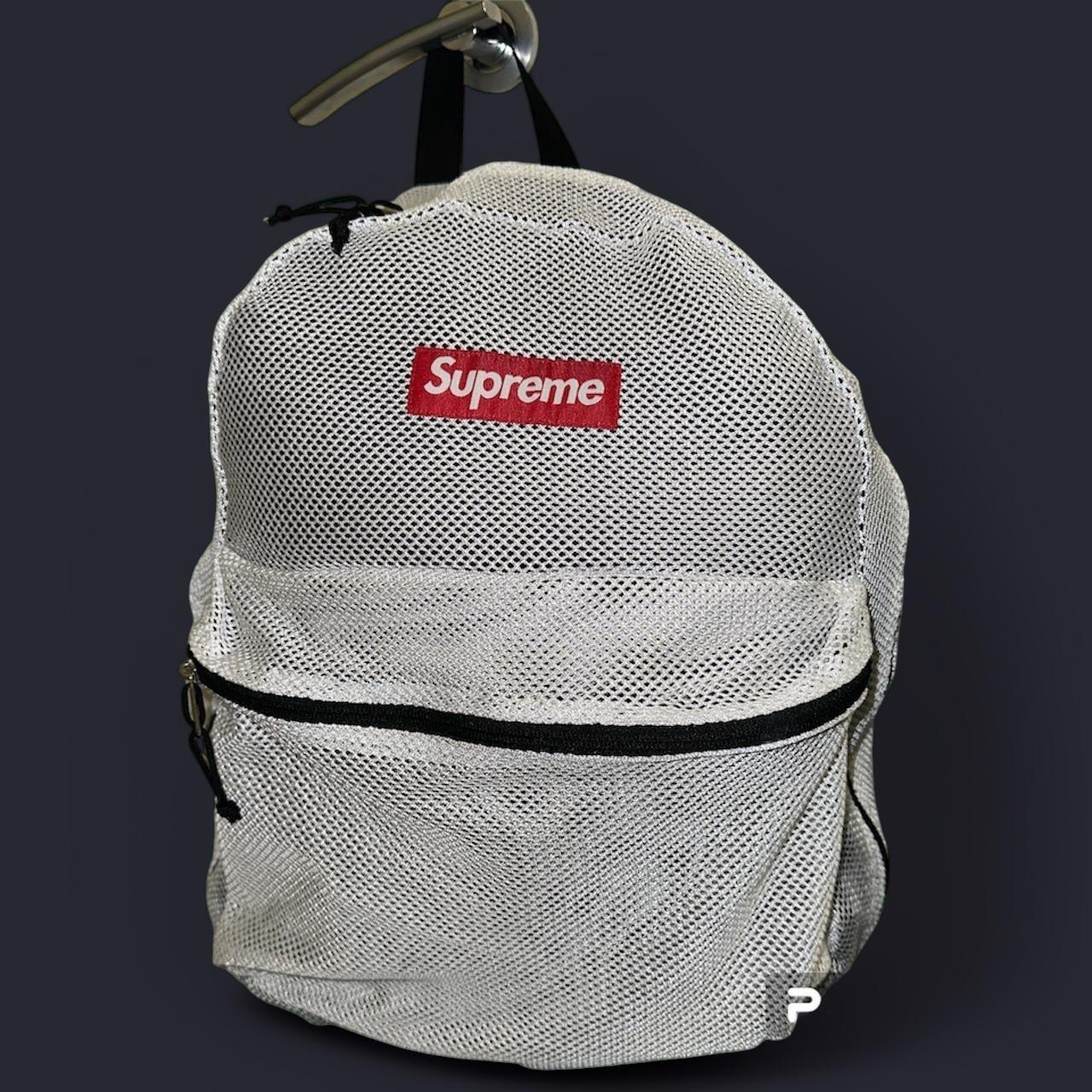 Supreme White Mesh Backpack (MESSAGE BEFORE... | Depop