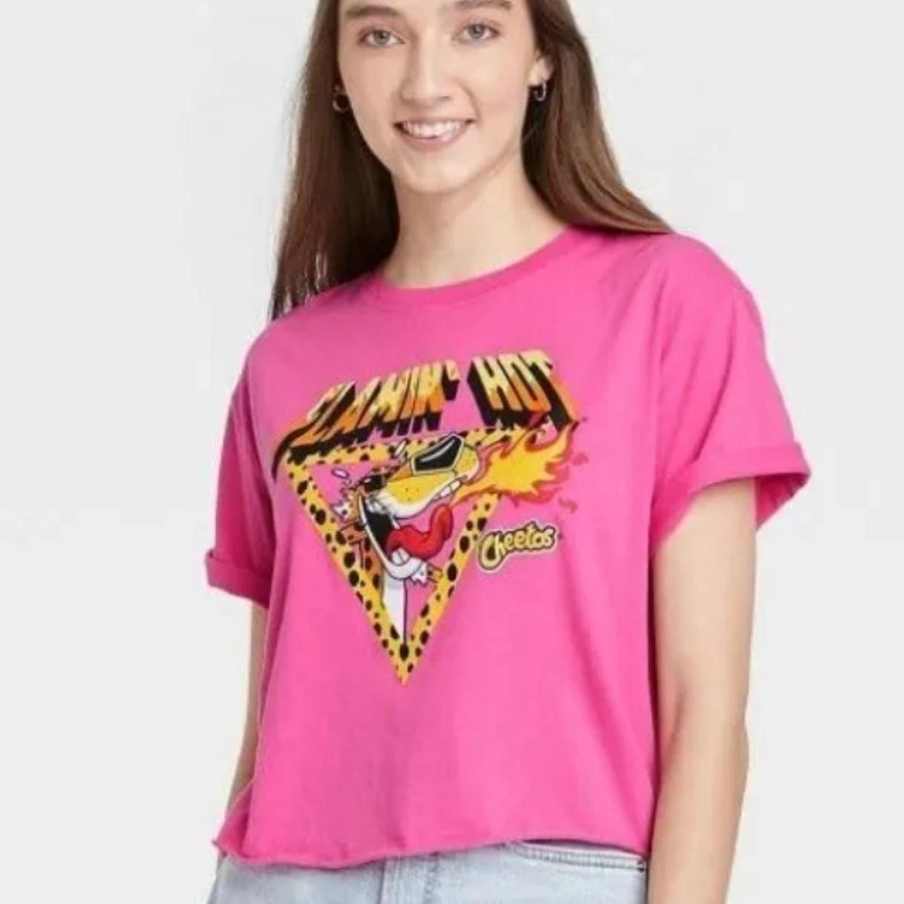 Flaming Hot Cheetos Women's Plus Size 2XL Pink Short... - Depop