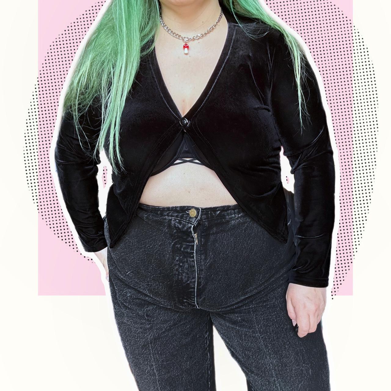 LA Belle vintage 80s velvet velour split front... - Depop