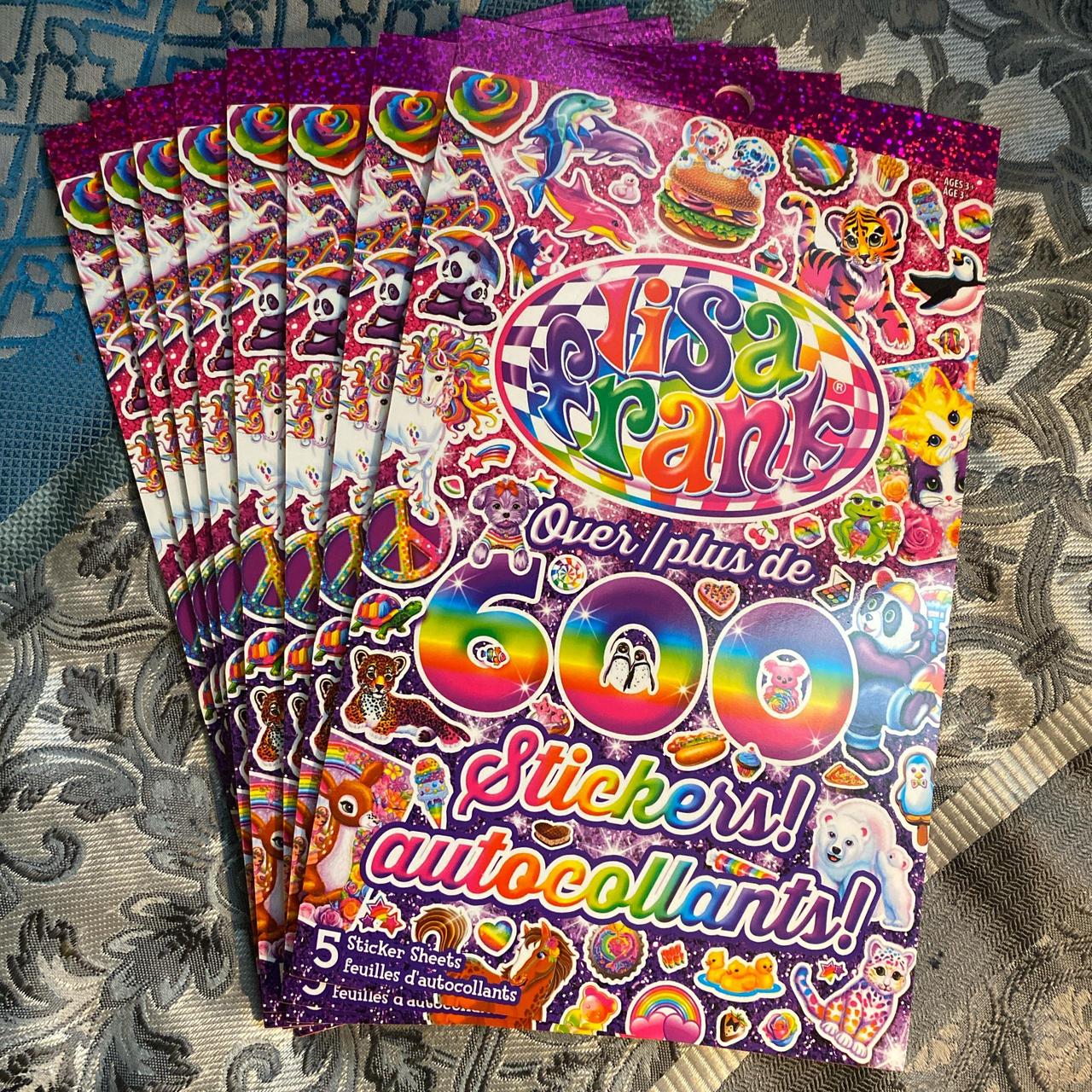 Lisa Frank multi-coloured sticker book 600 ct.... - Depop