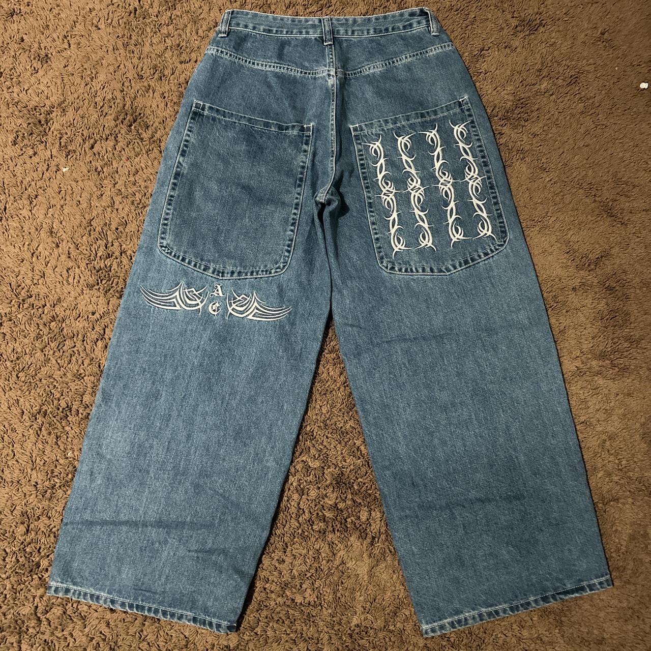 ‼️BLUE WIDE LEG GLOE X ANGEL CUTLASS COLLAB THESE... | Depop