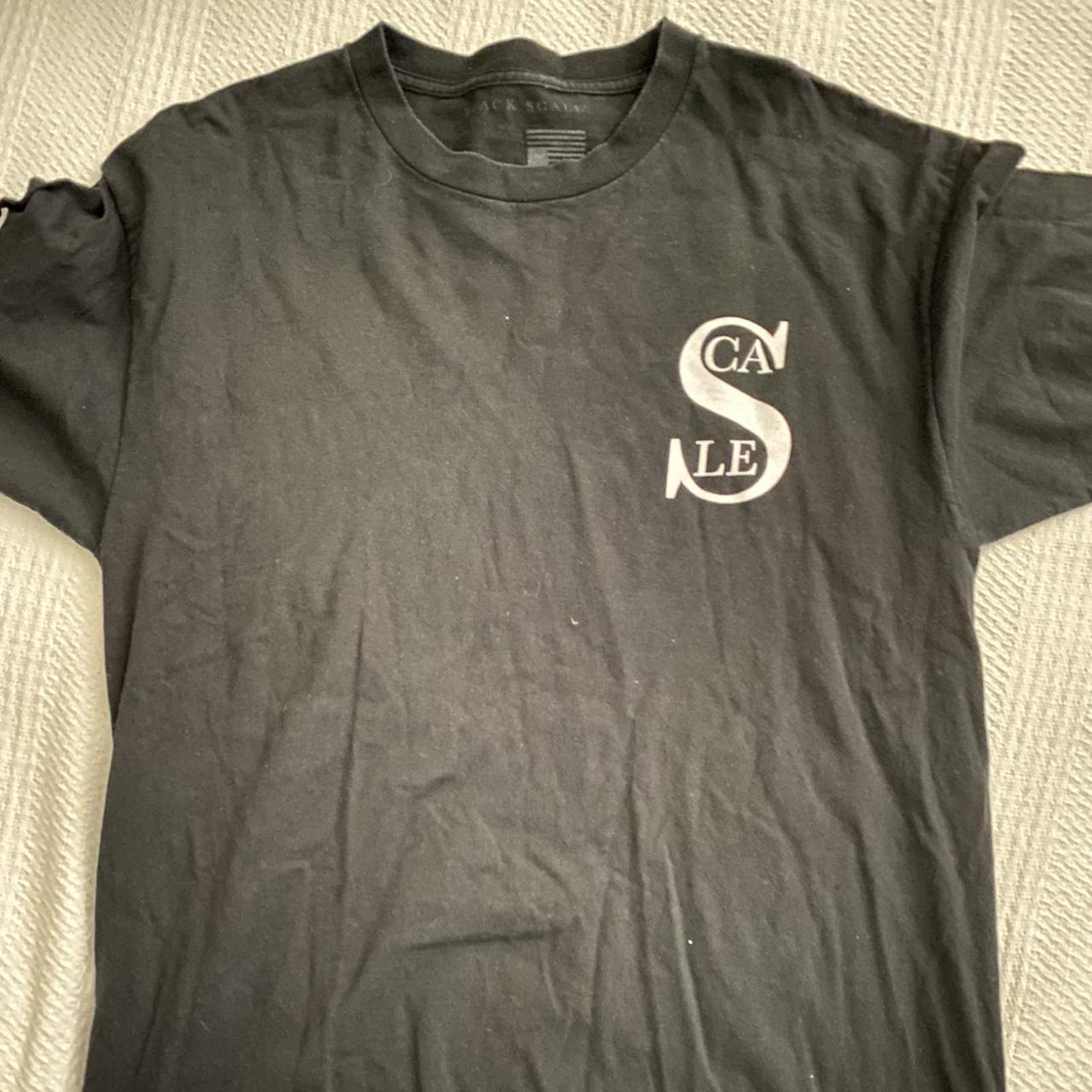 Black scale tshirt vintage large size l open to... - Depop