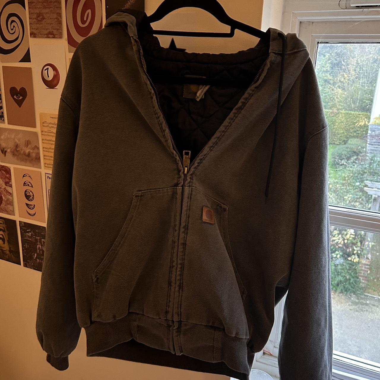 Carhartt J130 grey hooded active jacket. still with... - Depop