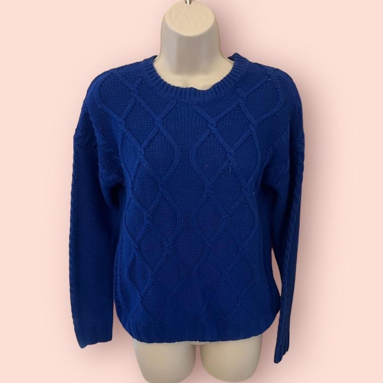 Blue knit sweater 💙 super cute dark blue knit... - Depop
