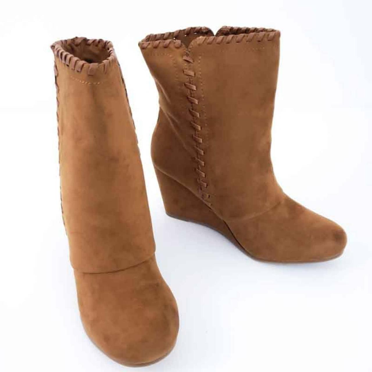 New Fiona Reveal Boot Bootie Whip Stitch Brown New... - Depop