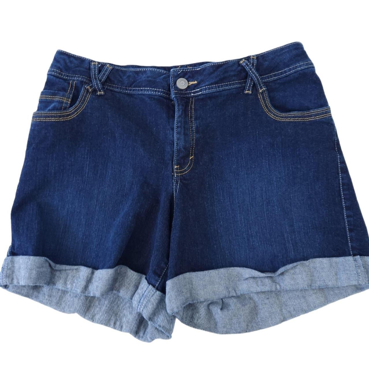 Lane Bryant Blue Jean Shorts Size 16 Dark Wash Denim... - Depop