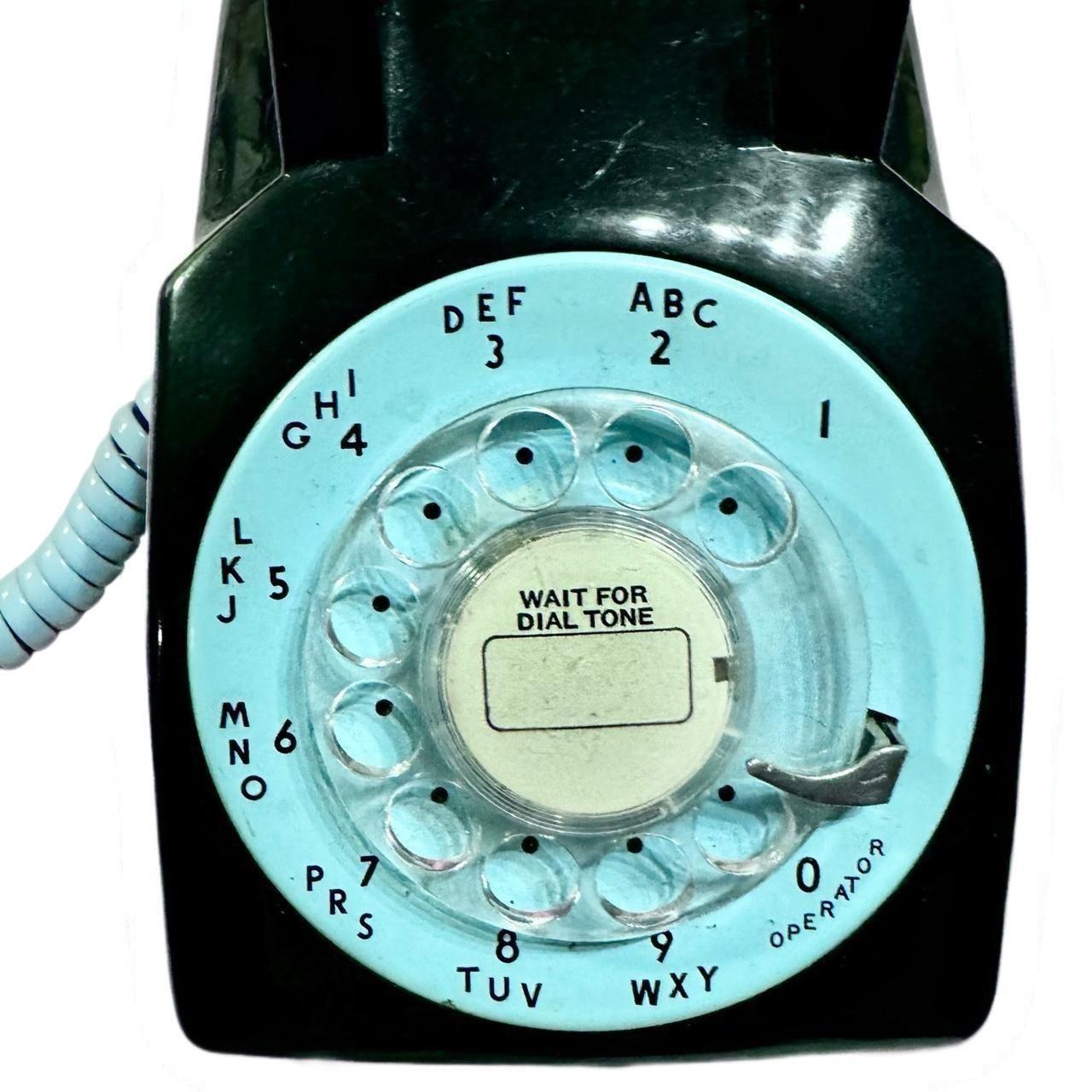 1950s vintage teal landline rotary phone with dial... | Depop