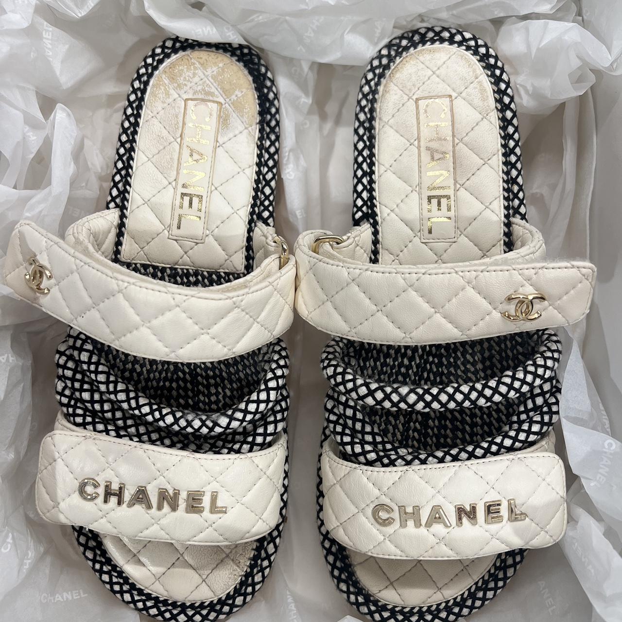 Authentic Chanel Slides Great Condition Size... - Depop