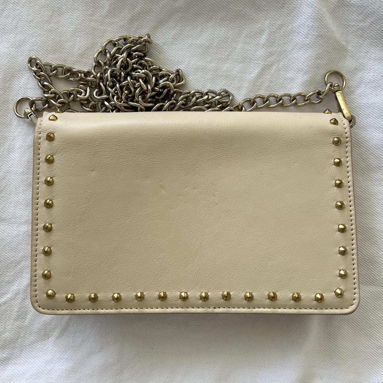 Scanlan Theodore Cream Leather clutch comes with... - Depop
