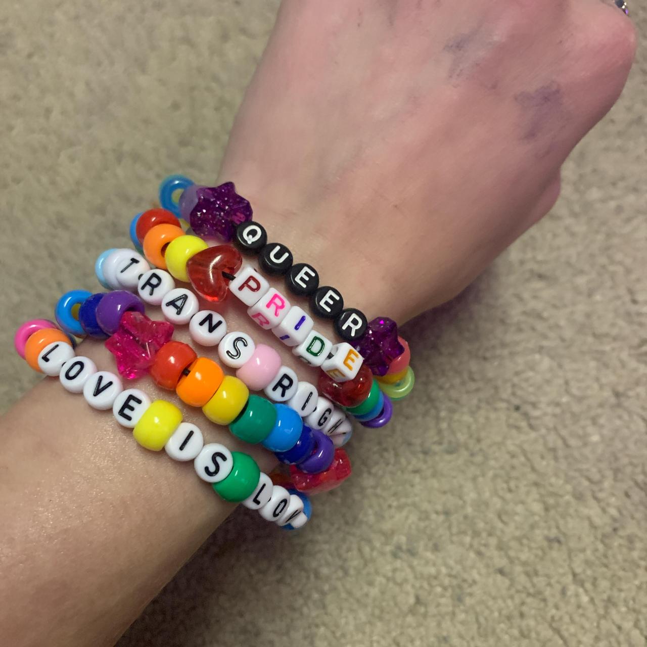 Five rainbow pride Kandi singles #pride #kandi | Depop