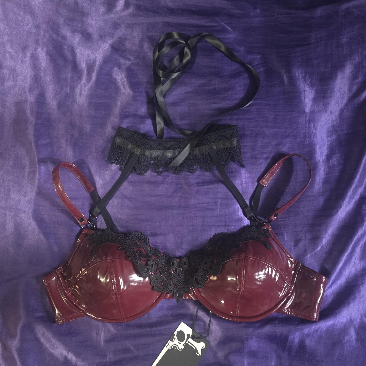 Lip Service Bloodlust Red patent leather bra with... | Depop