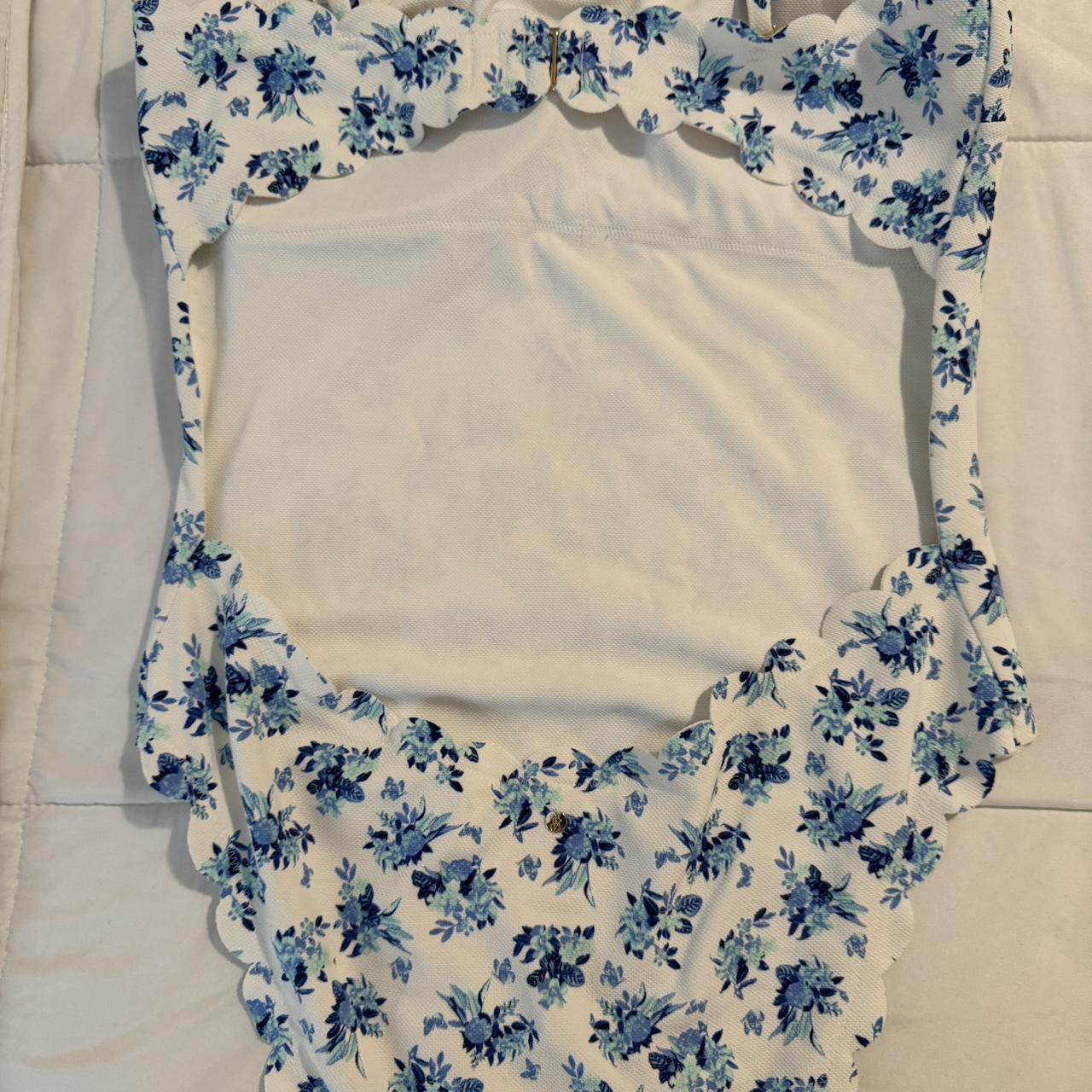 Victoria Secret blue flower one piece swimsuit! Open... - Depop