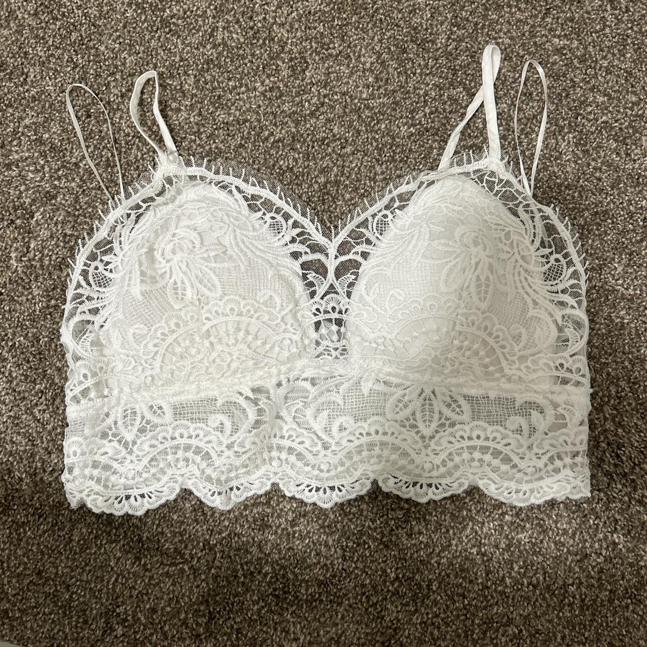 White lace bralette top - Depop