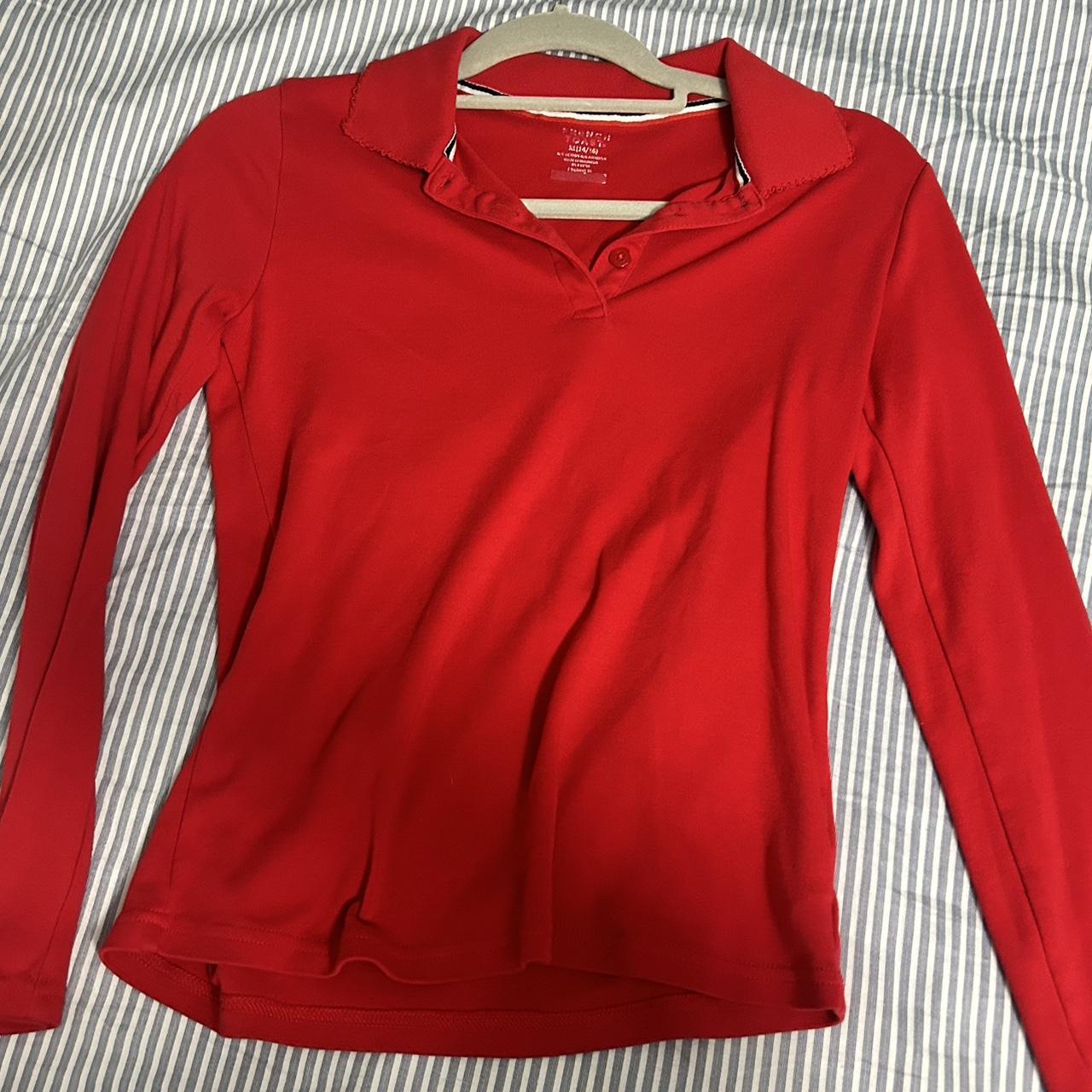 French Toast red top, says XL but fits a L - Depop