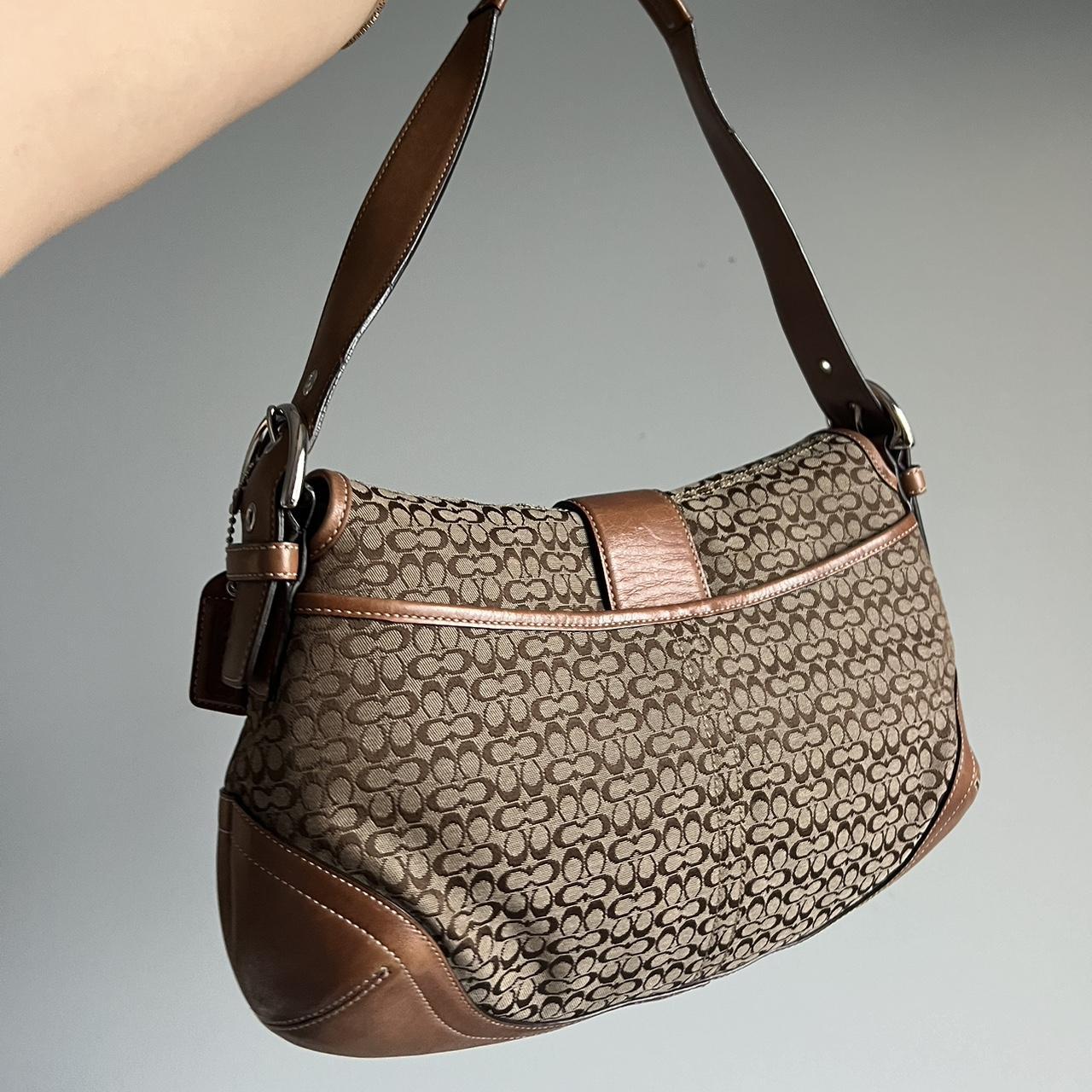 Coach Signature Jacquard Y2K Brown Soho Hobo... - Depop