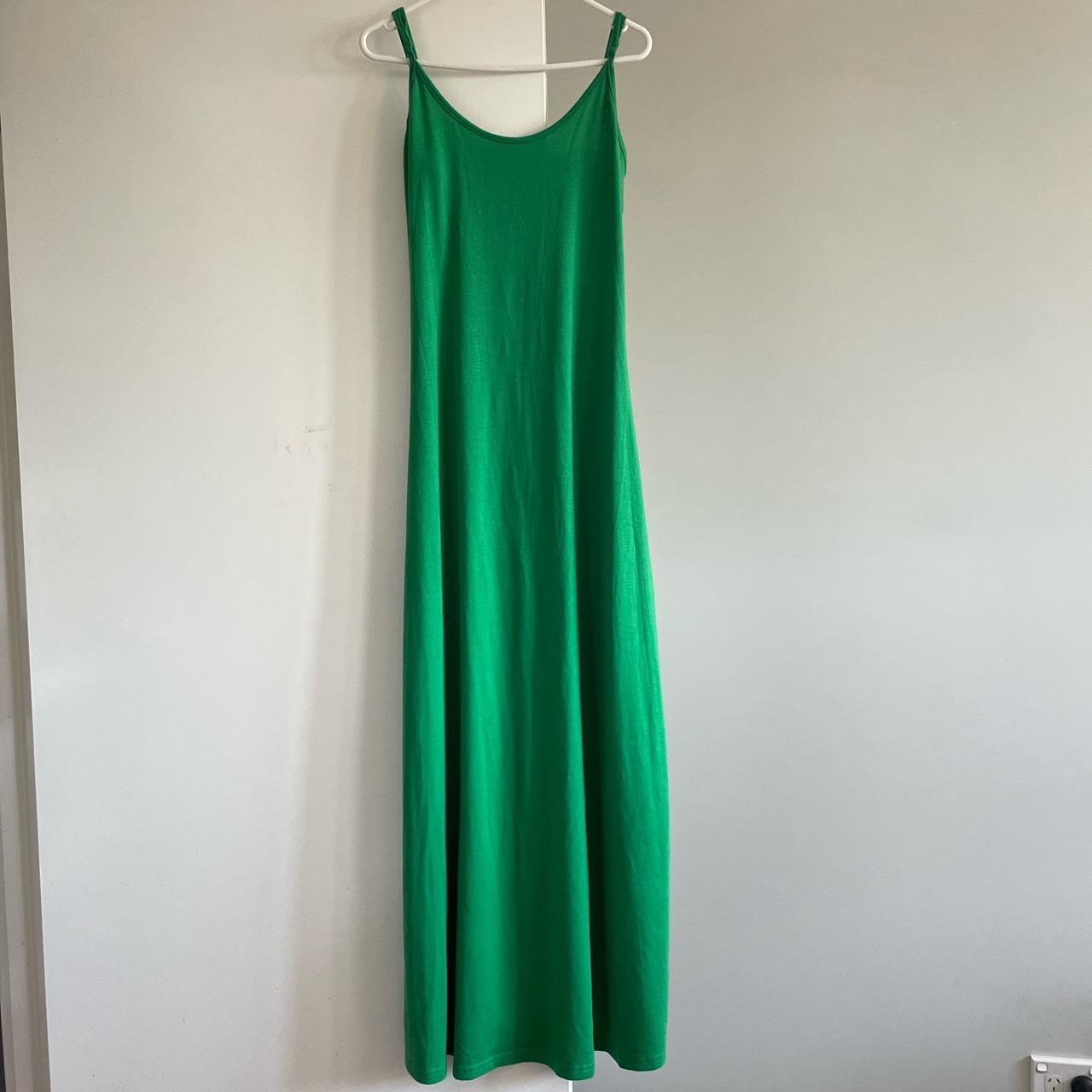 Green Maxi Cami Dress Depop