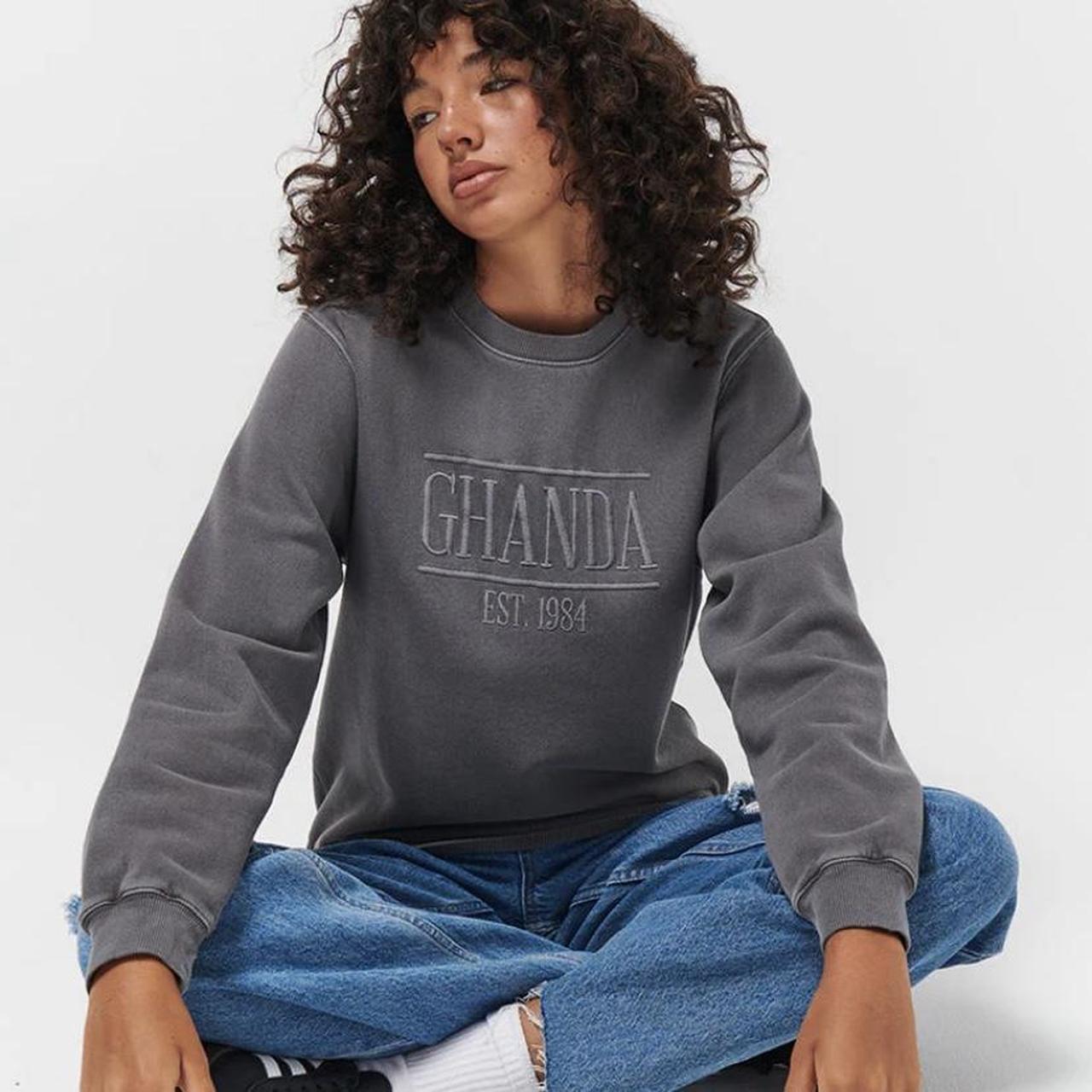 GHANDA CREWNECK JUMPER Slate grey Size 8 RRP:... - Depop