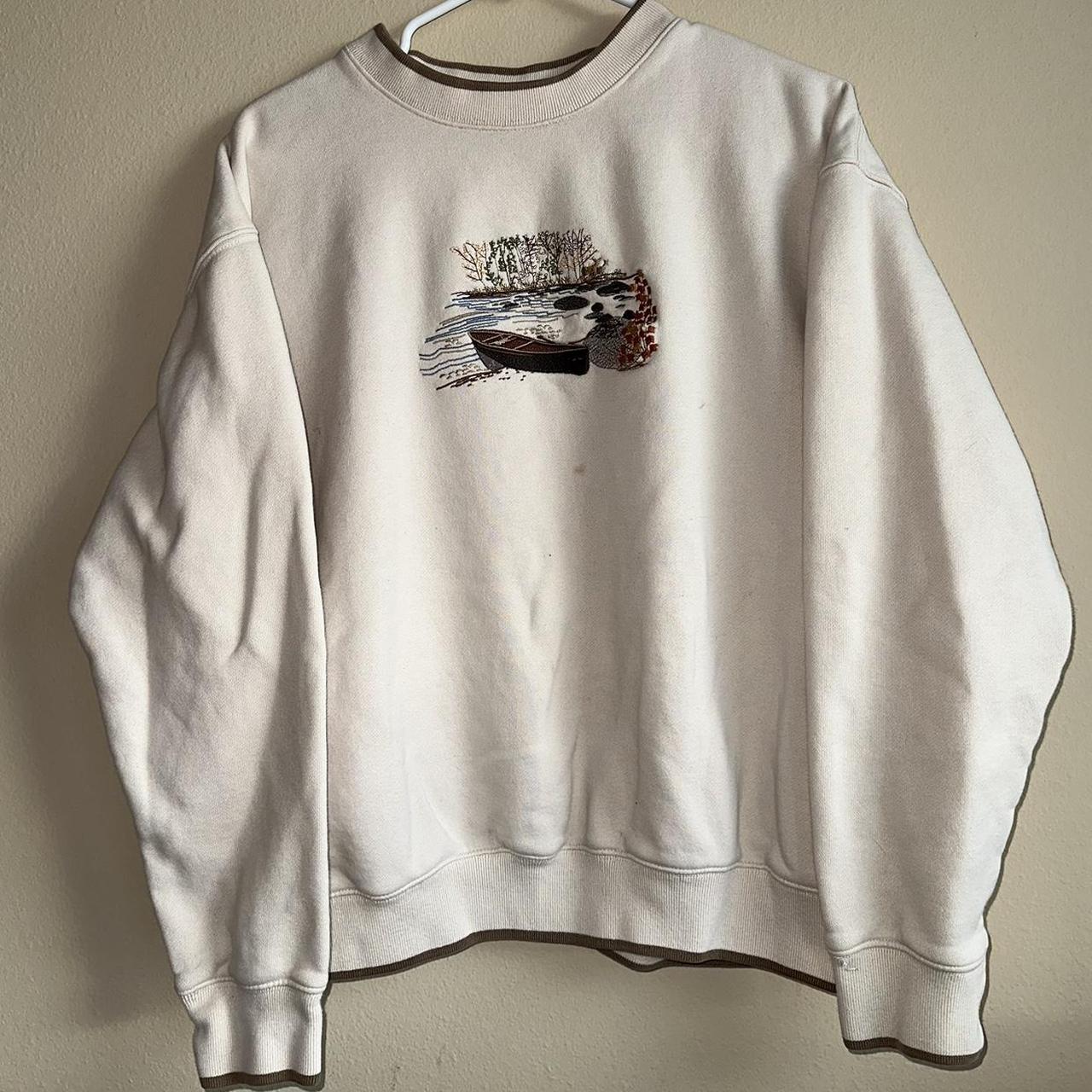 Nature embroidered Graphic crewneck -fits size... - Depop