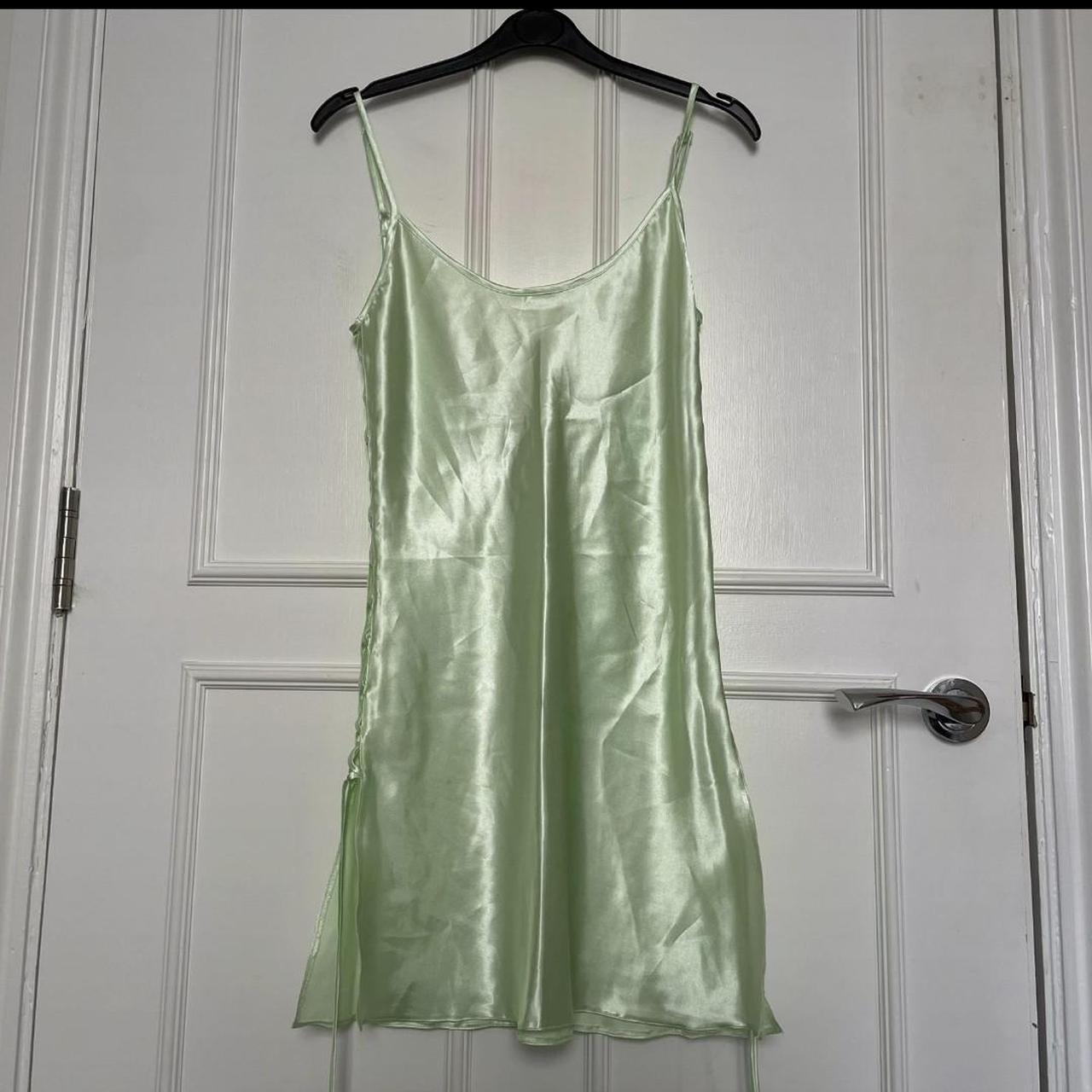 Vintage y2k lingerie esque mint/ pale green mini... - Depop
