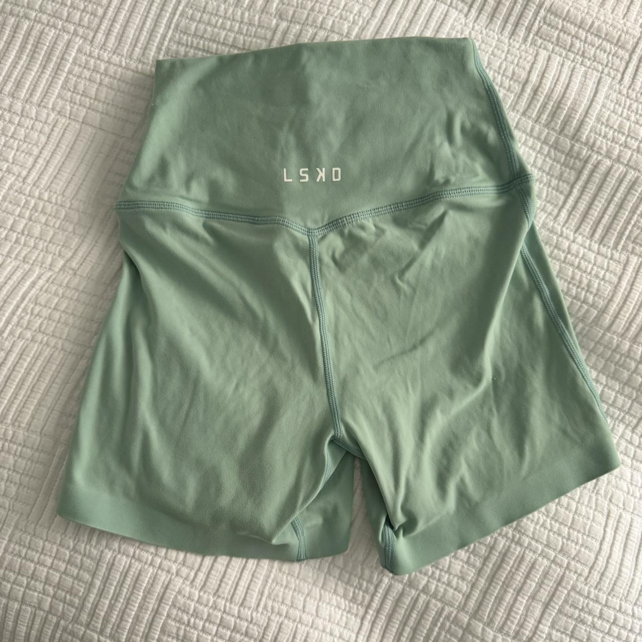 LSKD X-short booty shorts pale green Size XS Inner... - Depop