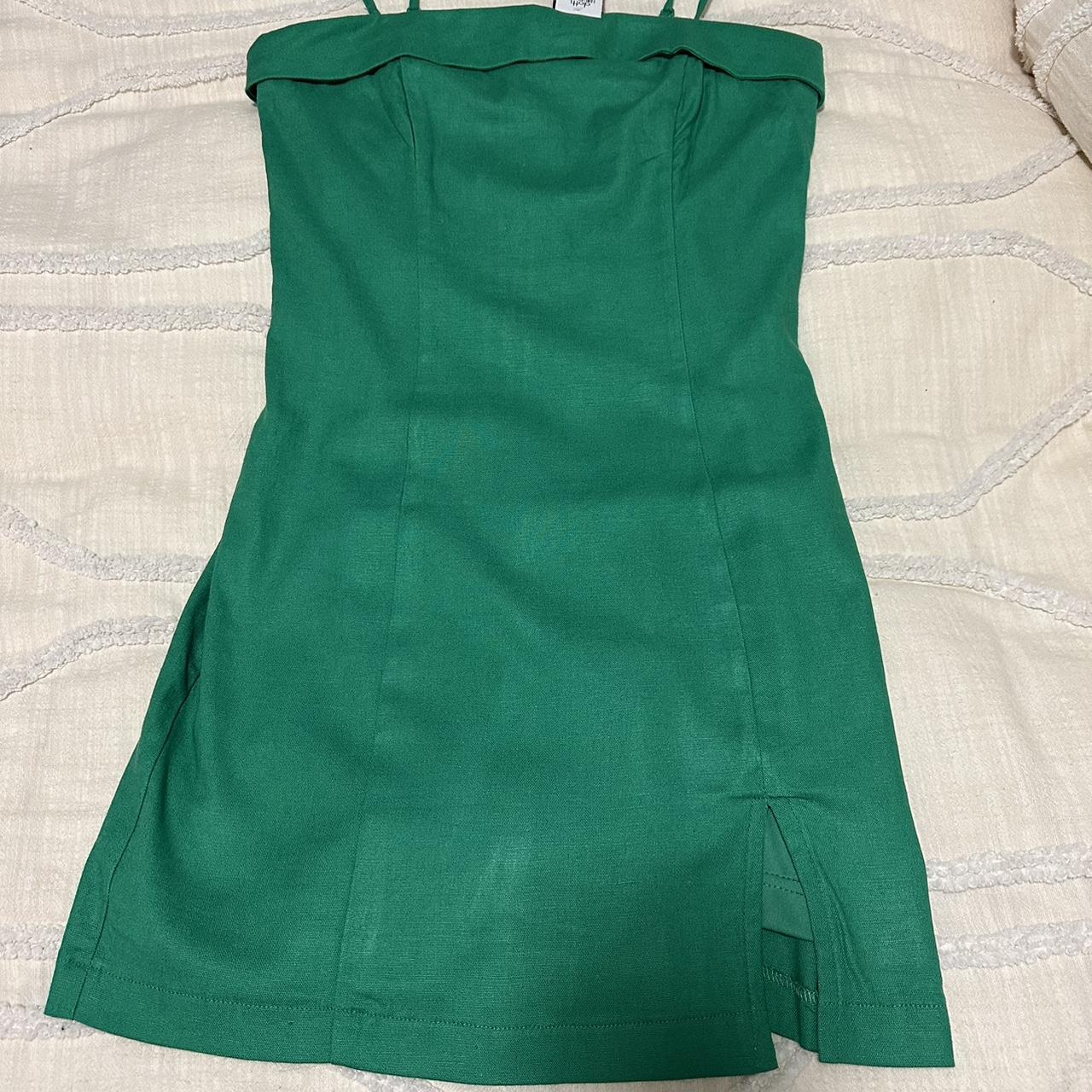 Brand new with tags. Dotti size 8 green linen mini... | Depop