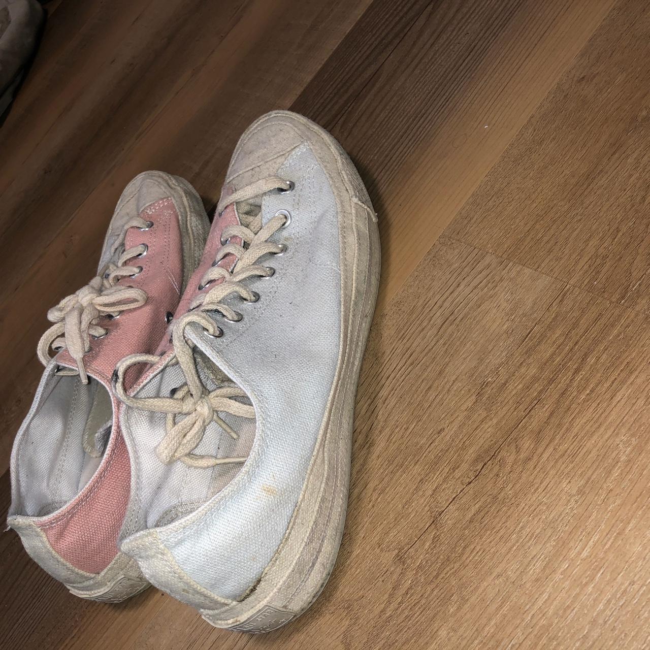 Converse chuck Taylor, split pink and blue colorway.... - Depop