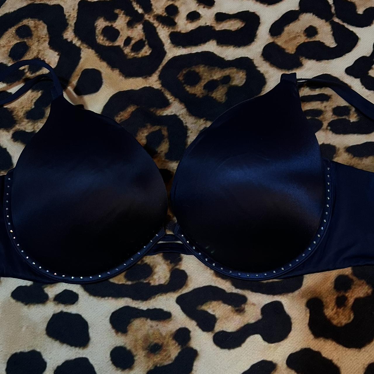 very pretty silky royal blue push-up bra with... - Depop