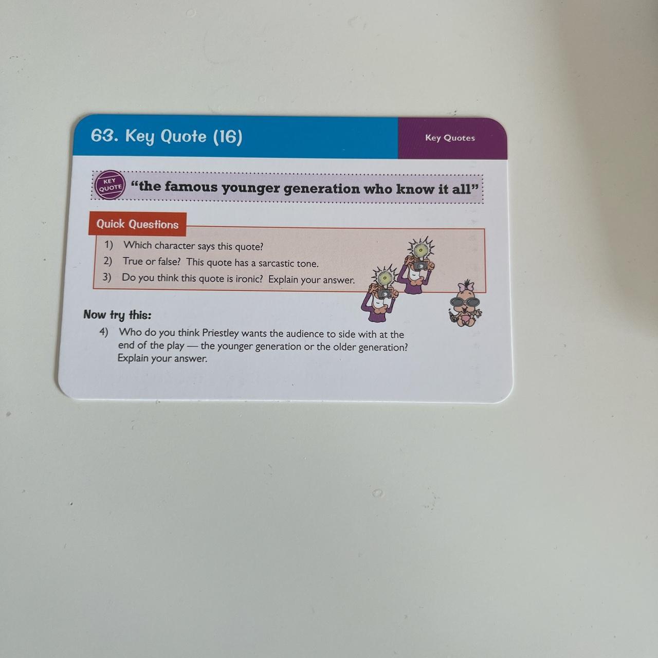 GCSE ENGLISH AN INSPECTOR CALLS REVISION FLASHCARDS - Depop