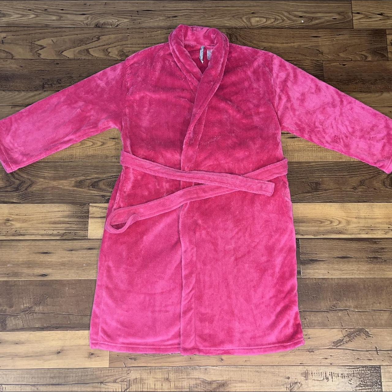 Hotel Spa Hot Pink Plush Robe with Pockets for Women... - Depop