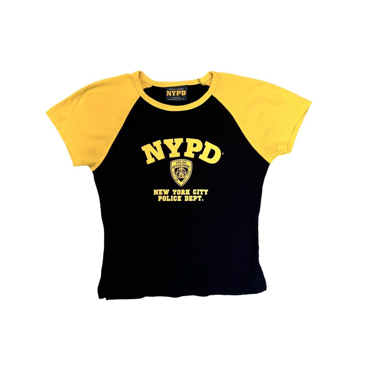 Early 00s y2k NYPD Graphic Glitter Slogan Print Baby... - Depop