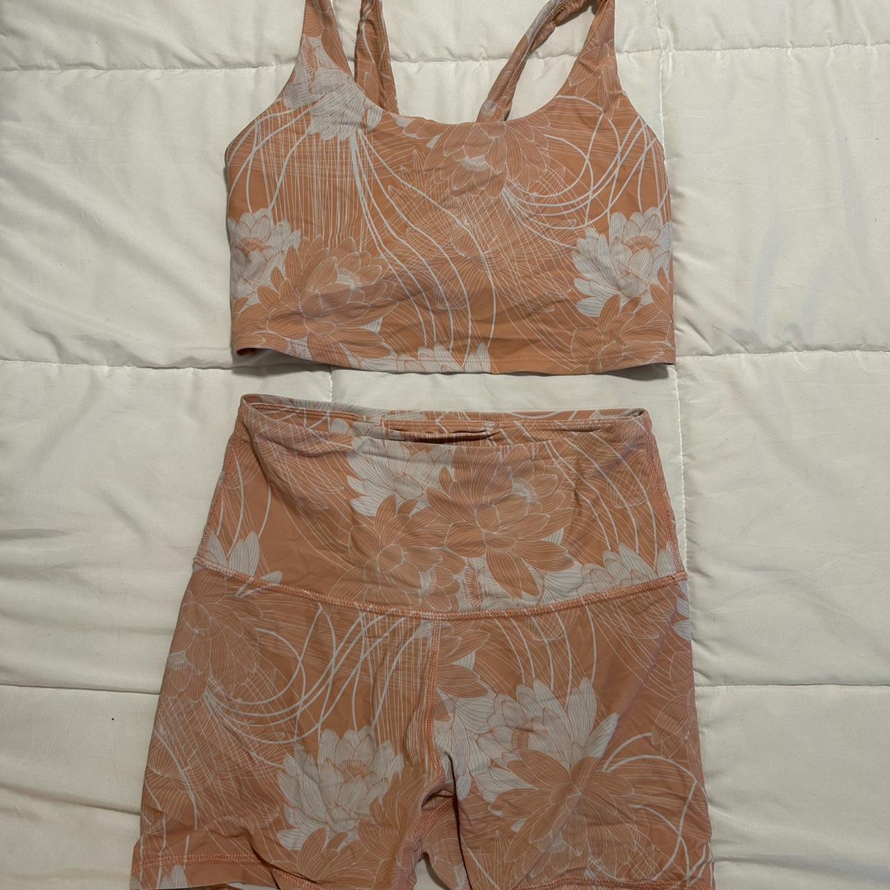 Target pink floral workout set - Depop