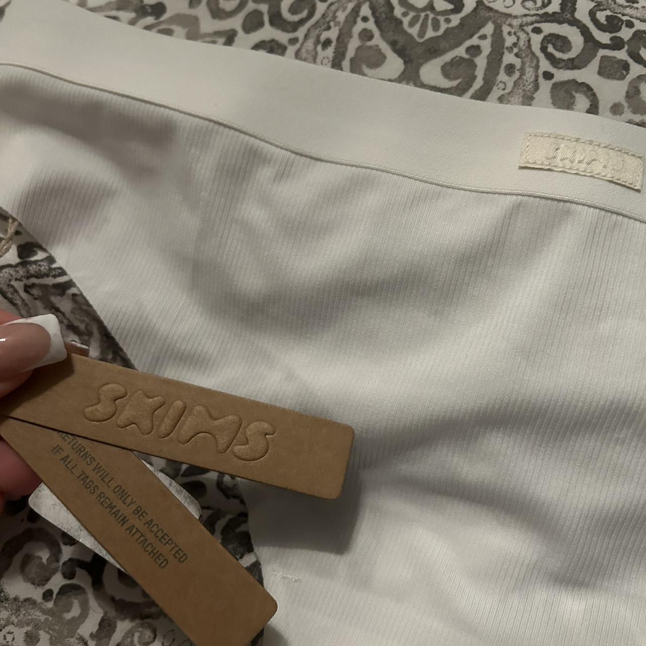 SKIMS white thong never worn- obviously 🤣 selling... - Depop