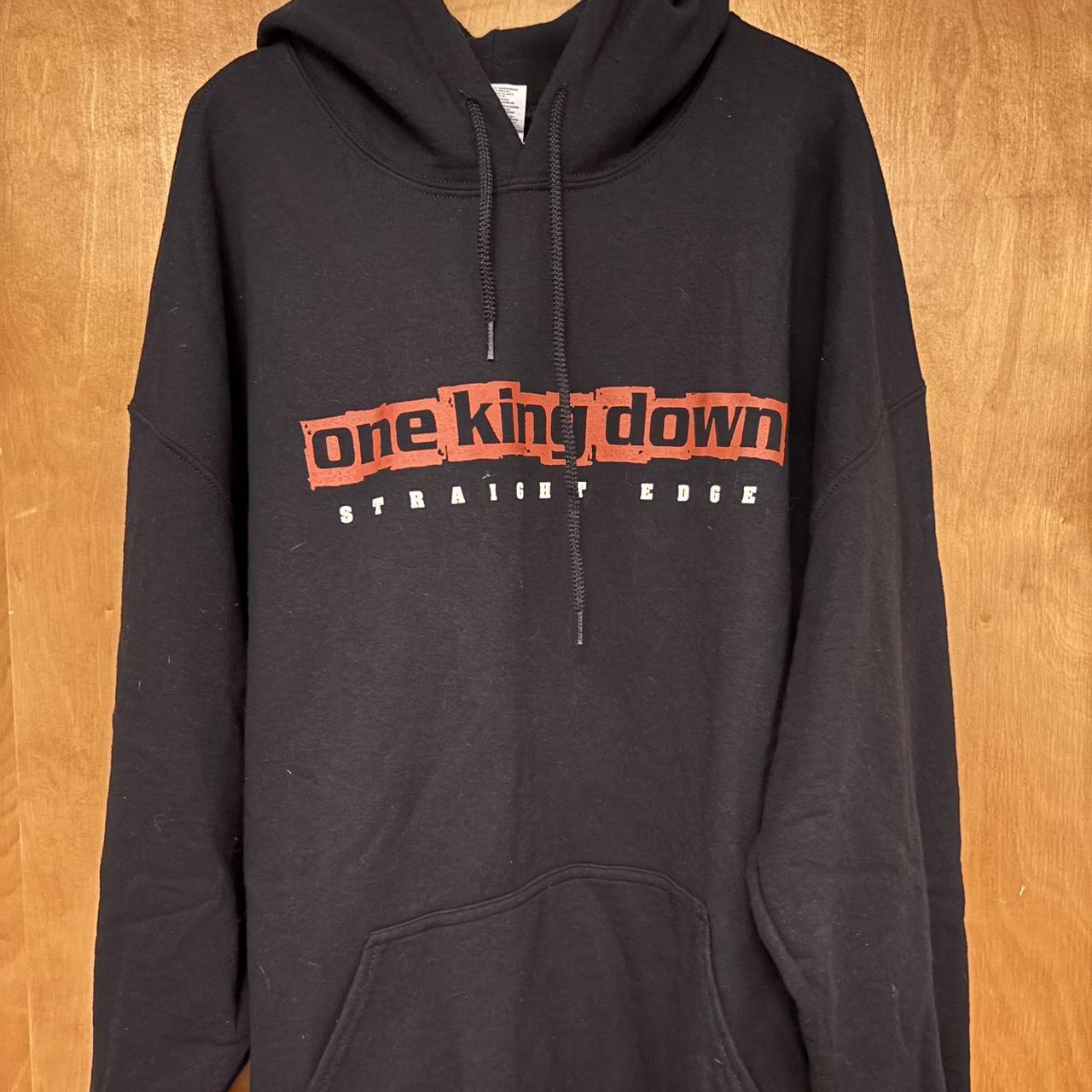One King Down band hoodie in black and orange #punkrock | Depop