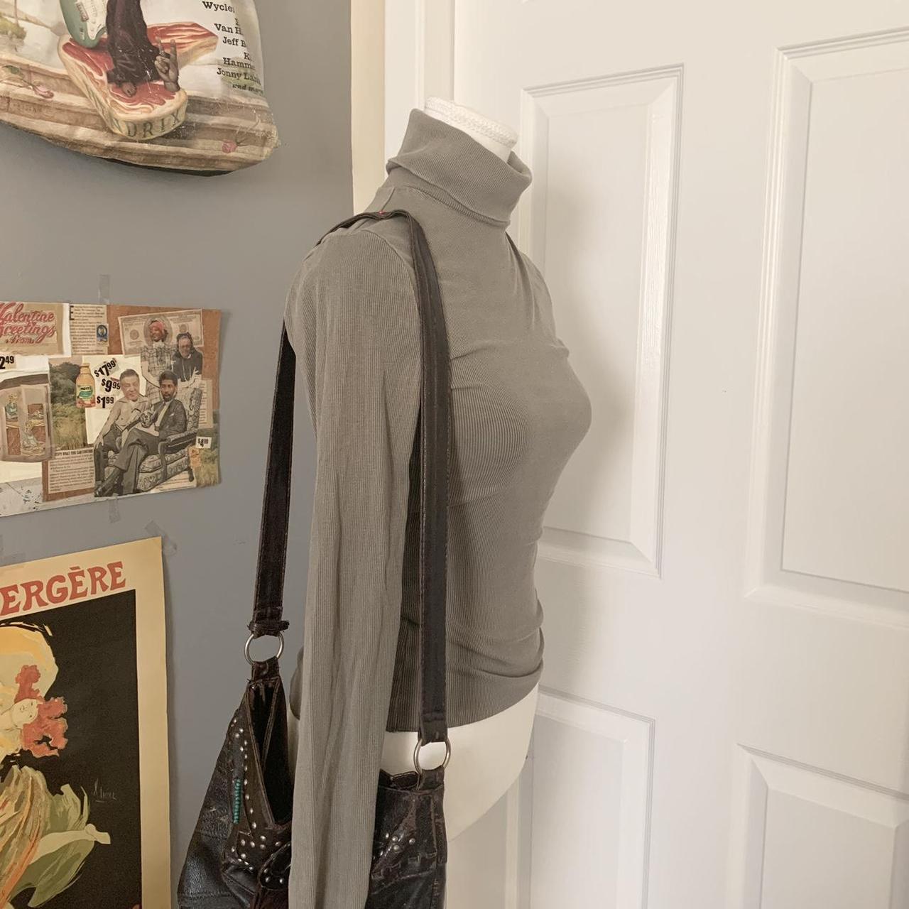 Faded Green Turtle Neck ♡ Tight fitting long... - Depop