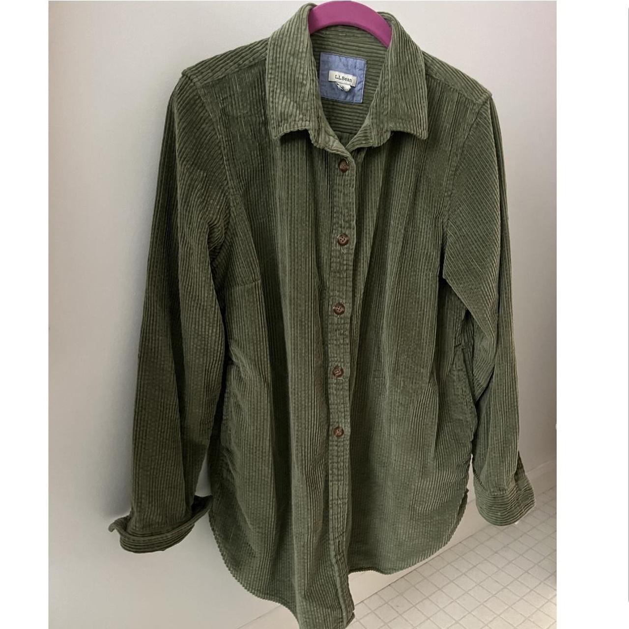LL Bean Corduroy Shirt Thick button up oversized... - Depop