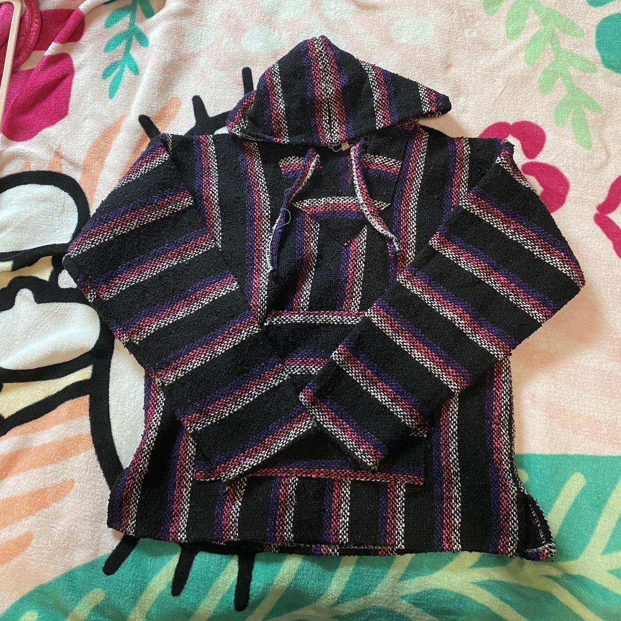 Pink and purple drug rug/baja hoodie/mexican blanket... - Depop