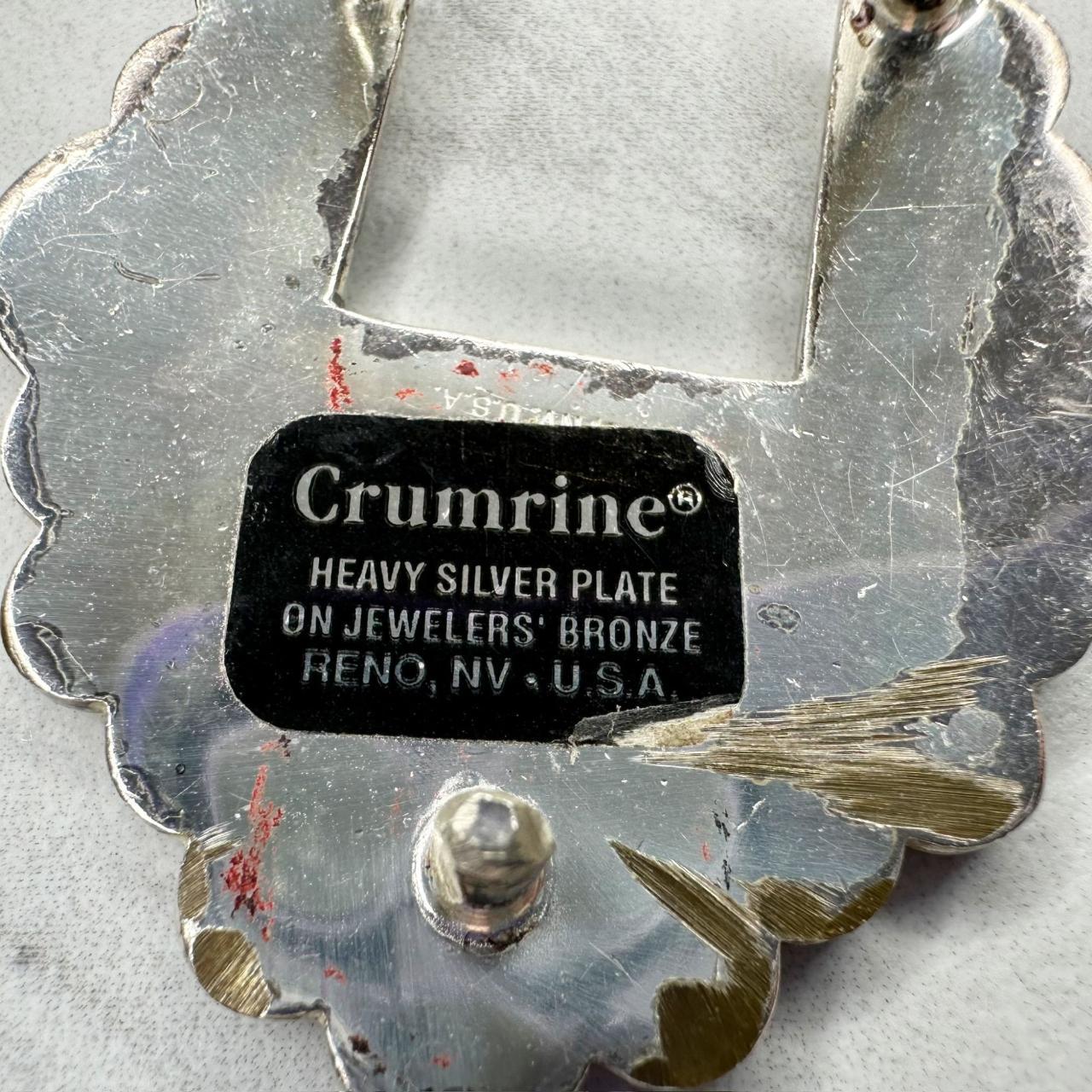 Crumrine Vintage Silver Plate Ranger Style Belt... - Depop