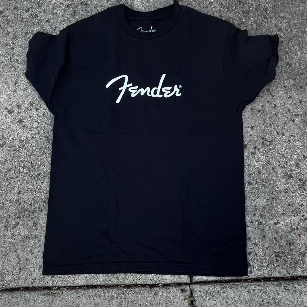 Fender tee 🎸 Plain black tee Large #guitarist... - Depop