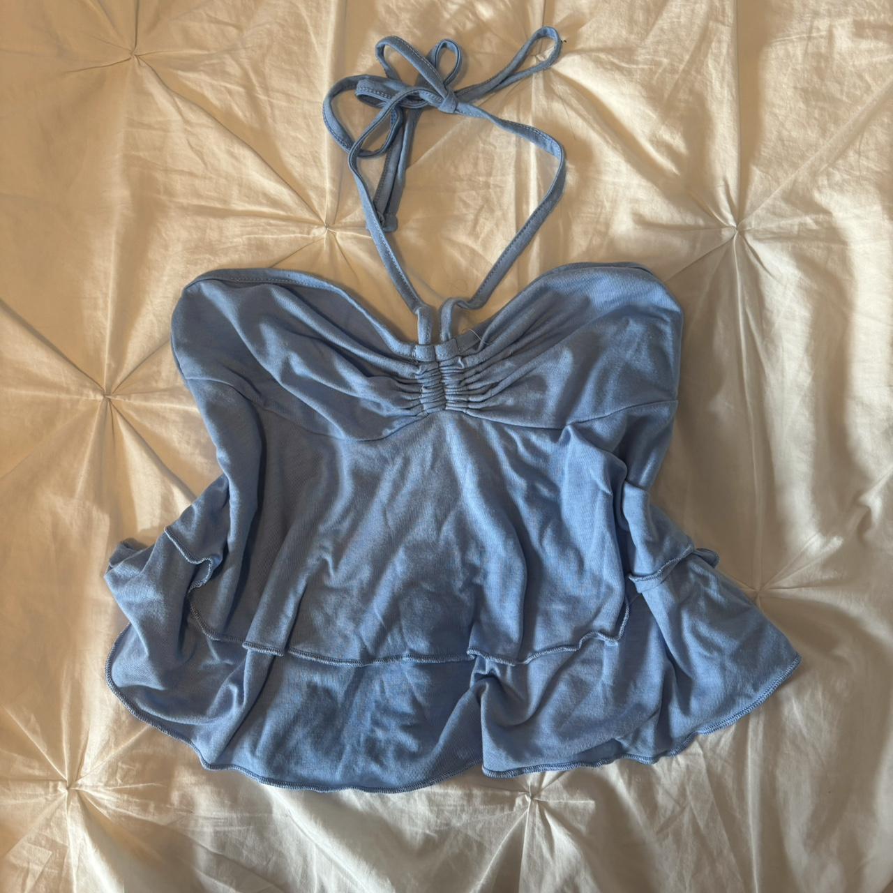 Super cute blue halter top 🩷 Adjustable straps and... - Depop